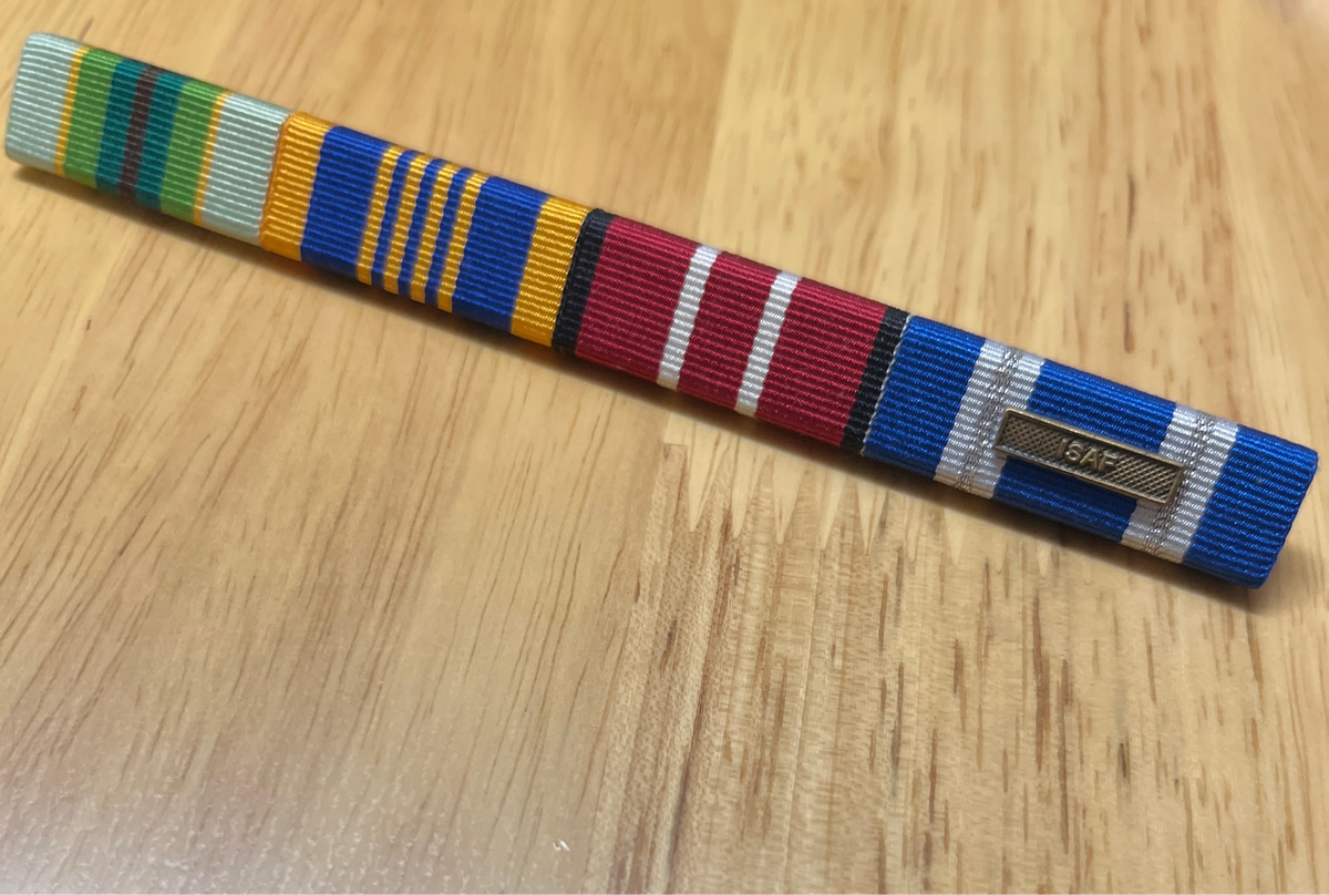 Ribbon Bar, 4 ribbons ASM, DLSM, ADM & NATO MEDALS – Medals R Us Australia